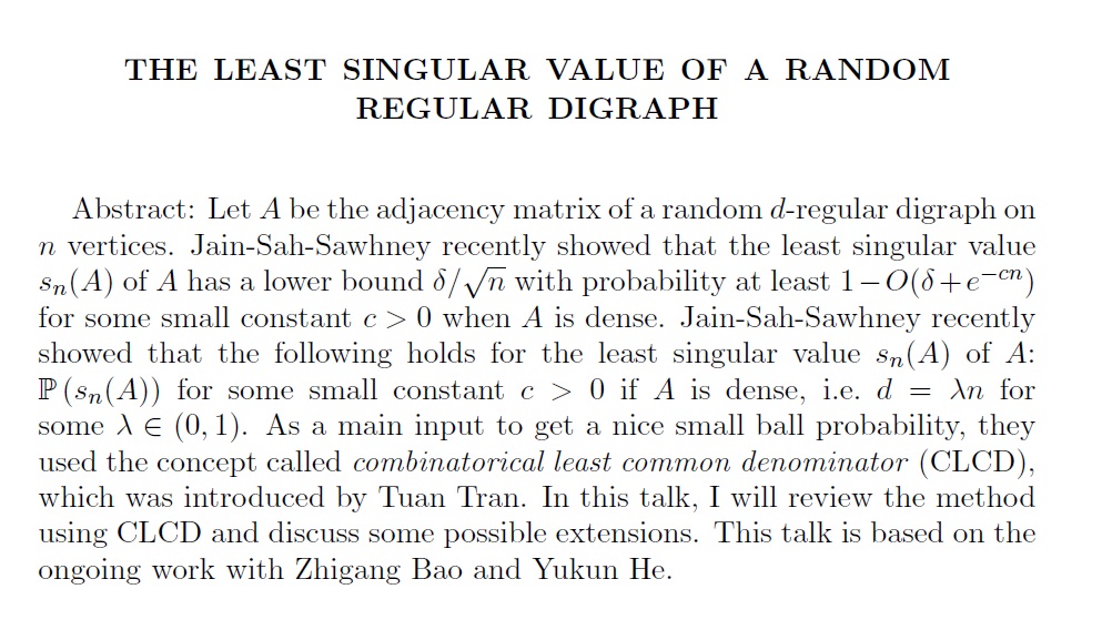 Probability Workshop in Korea 2022